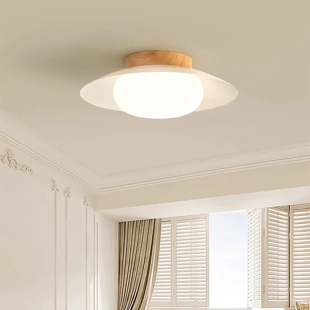 Lightcollects Home Cream Round White Balcony Ceiling Light ...