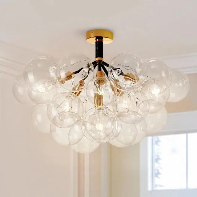 Lightcollects Home Modern Glass Bubble Semi Flush Mount Ceiling Sphere ...