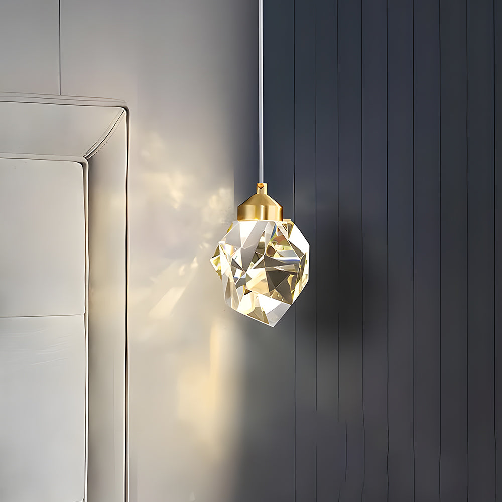 Lightcollects Minimalist Luxury Irregular Polygon Brass Crystal Pendant ...